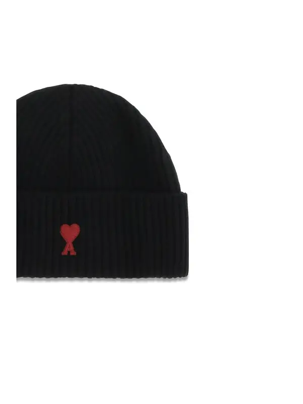 AMI Paris Quota De Coeur Wool Beanie