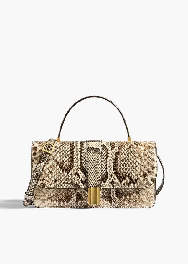 Khaite Blake Top Handle Bag In Python - Natural