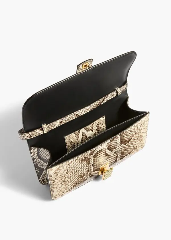 Khaite Blake Top Handle Bag In Python - Natural