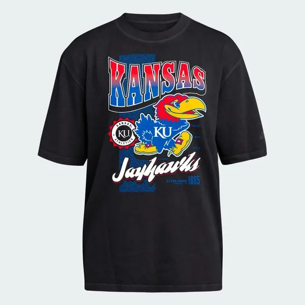 Adidas Kansas Jayhawks Premium Fashion T-shirt - Black / Multi