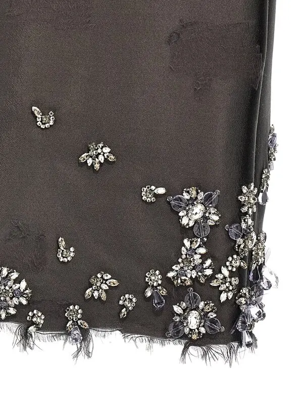 Prada Silk And Wool Blend Jewel Skirt
