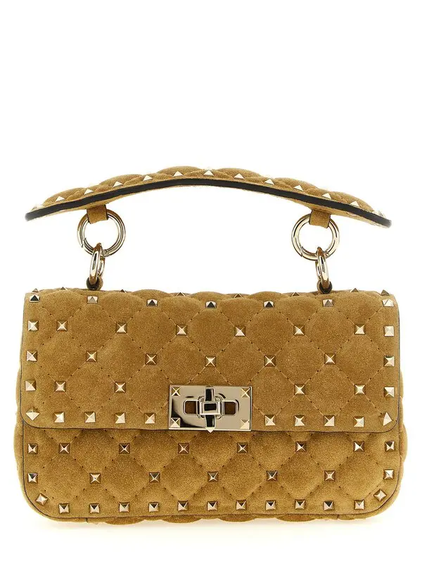 Valentino Garavani Rockstud Spike Small Shoulder Bag - Cream