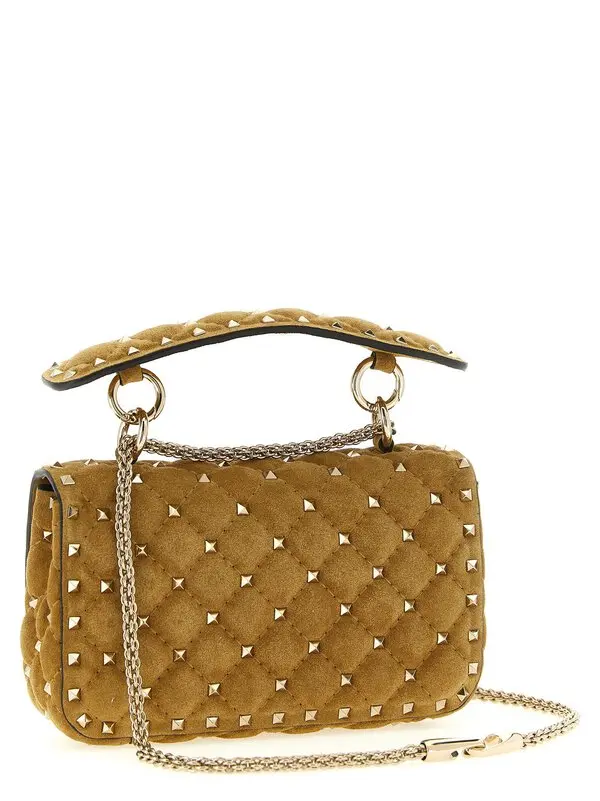 Valentino Garavani Rockstud Spike Small Shoulder Bag - Cream