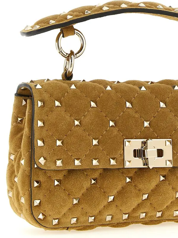 Valentino Garavani Rockstud Spike Small Shoulder Bag - Cream