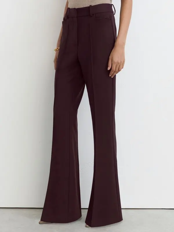 REISS Gabi Petite Flared Suit Trousers - Berry