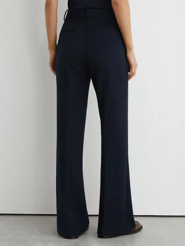REISS Gabi Petite Flared Suit Trousers - Navy