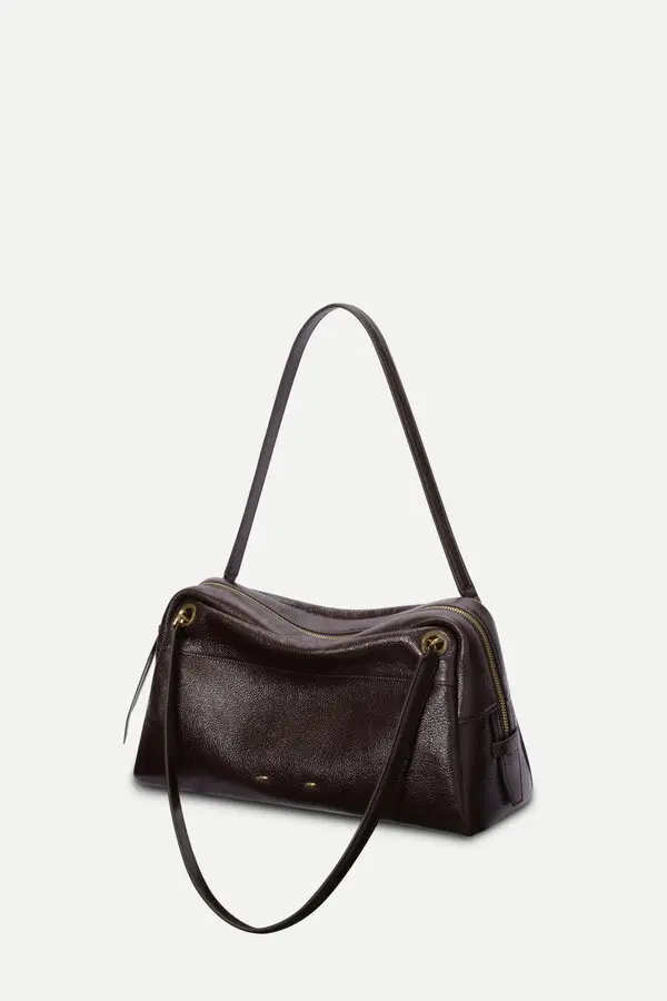 Fabrique Marais Soft Boston Bag In Waxed Leather - Earth Tone