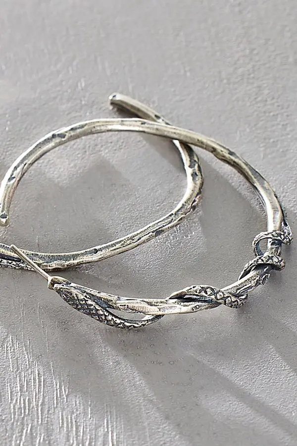 ALKEMIE Sterling Serpent Wrap Hoops