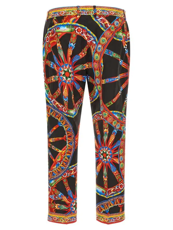 Dolce & Gabbana Carretto Print Cotton Trousers
