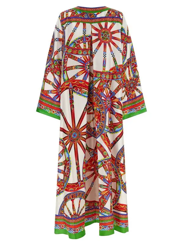 Dolce & Gabbana Carretto Print Silk Twill Kaftan
