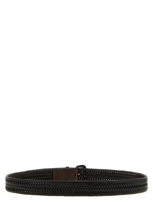 Brunello Cucinelli Stretch Leather Braided Belt