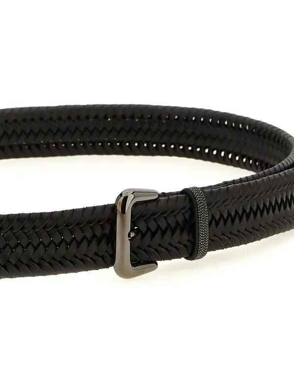 Brunello Cucinelli Stretch Leather Braided Belt