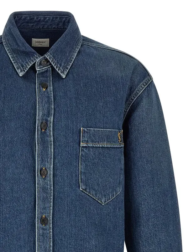 Saint Laurent Cassandre' Denim Shirt