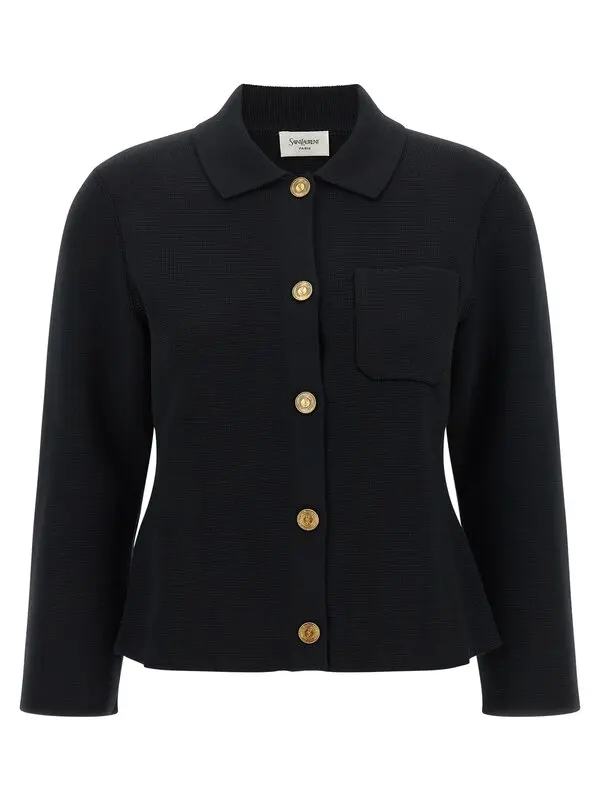 Saint Laurent Cassandre' Medallion Cardigan