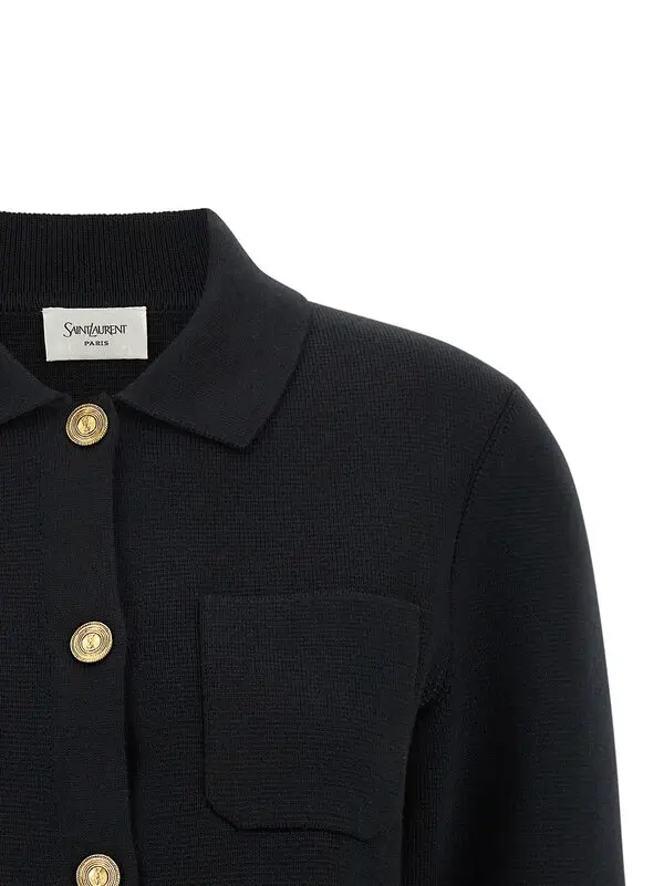 Saint Laurent Cassandre' Medallion Cardigan
