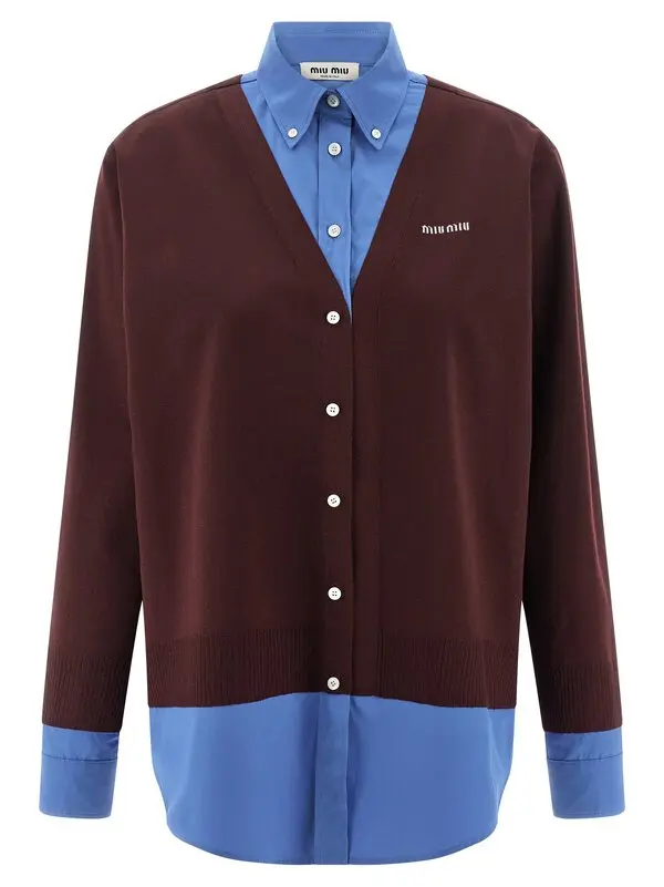 Miu Miu Poplin And Cashmere Shirt