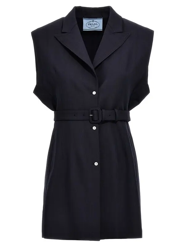 Prada Belt Wool Vest