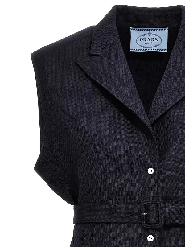 Prada Belt Wool Vest