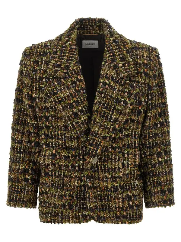 Saint Laurent Bouclé Tweed Blazer