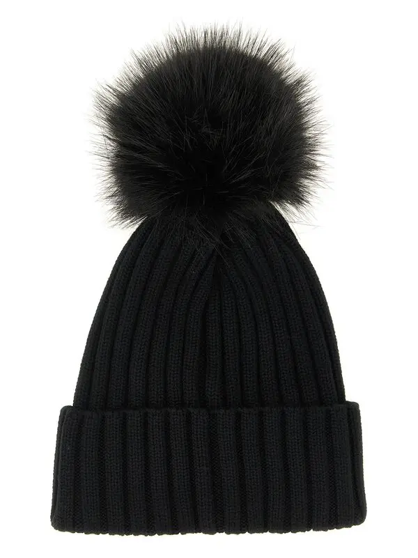 Moncler Pompon Wool Beanie - Black