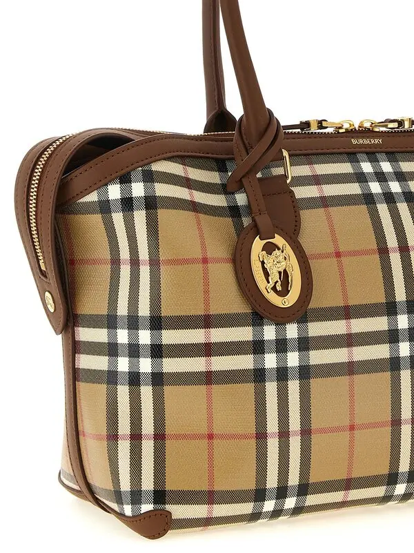 Burberry Check Shopping Bag - Cream