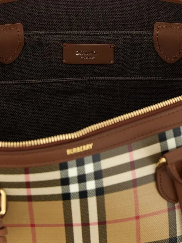 Burberry Check Shopping Bag - Cream
