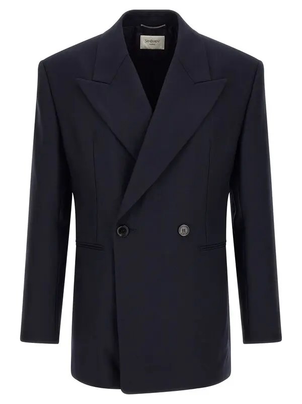 Saint Laurent Felted Wool Gabardine Blazer Jacket