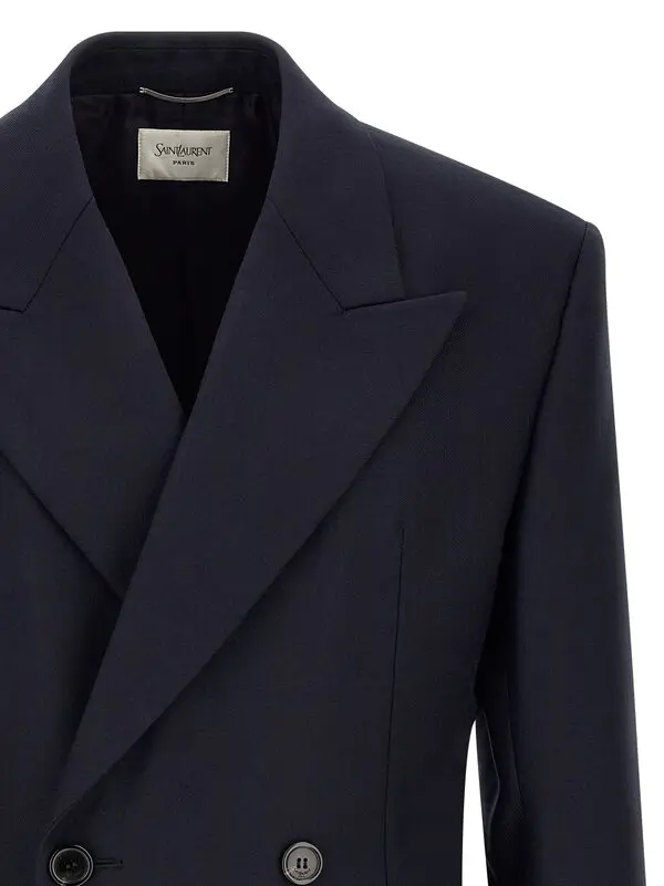 Saint Laurent Felted Wool Gabardine Blazer Jacket