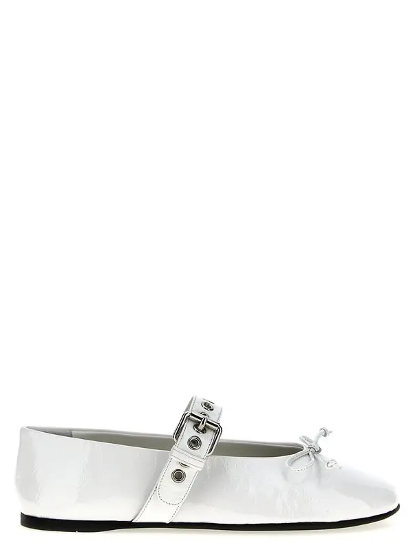 Miu Miu Buckle And Bow Ballet Flats
