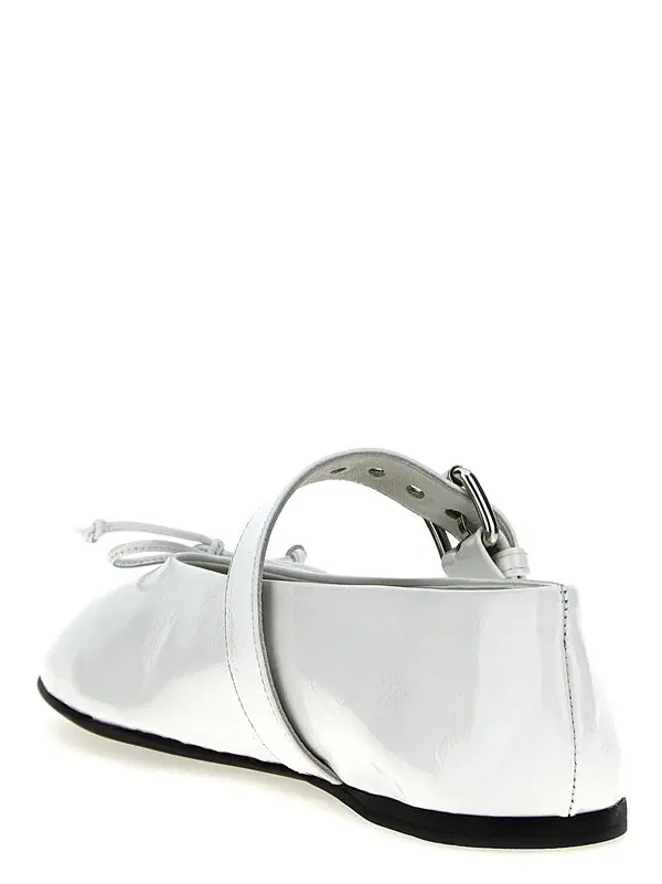 Miu Miu Buckle And Bow Ballet Flats