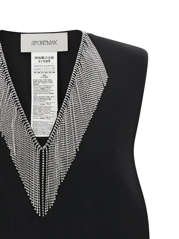 Sportmax Faglia Rhinestone Fringe Technical Cady Top