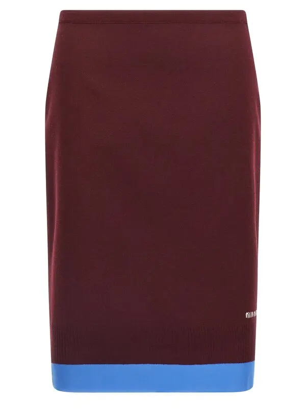 Miu Miu Double Layer Midi Skirt
