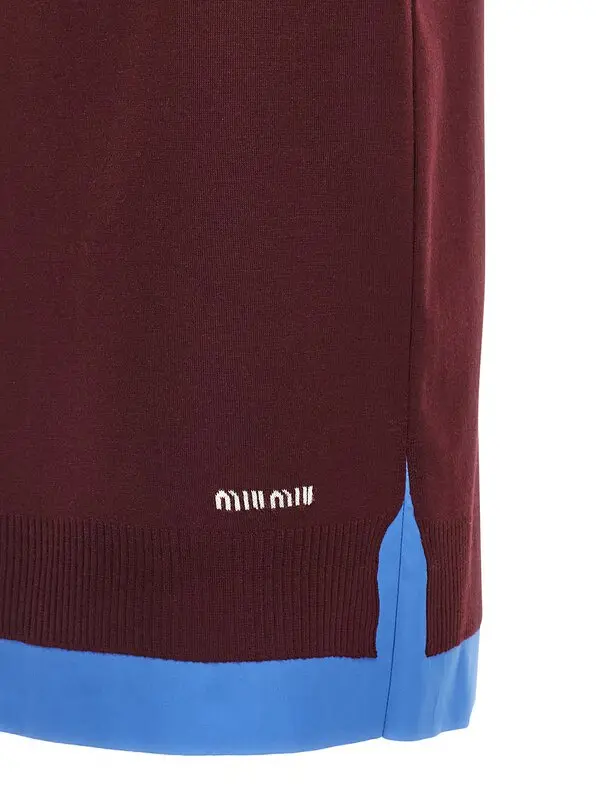 Miu Miu Double Layer Midi Skirt