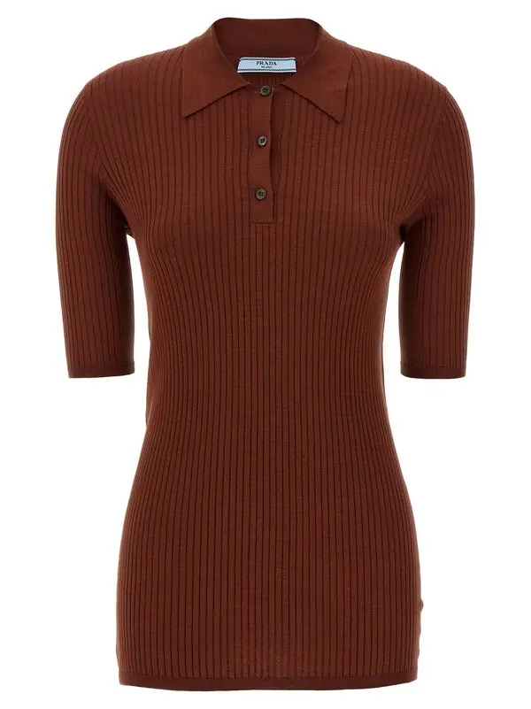 Prada Ribbed Polo Shirt