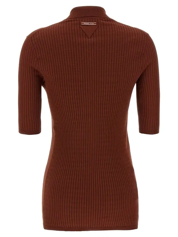 Prada Ribbed Polo Shirt