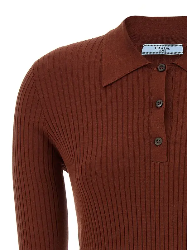 Prada Ribbed Polo Shirt