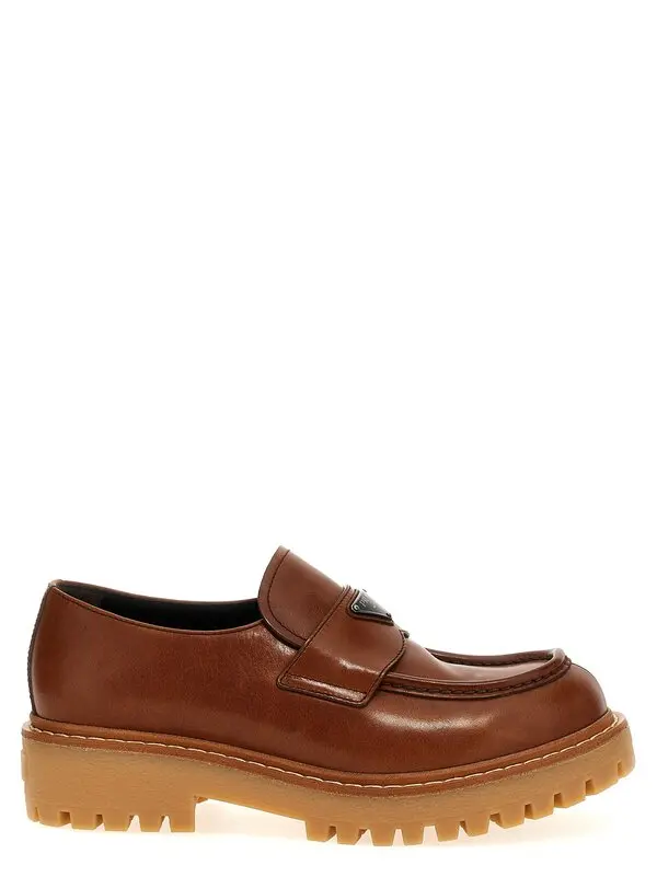 Prada Double Chocolate Leather Loafers