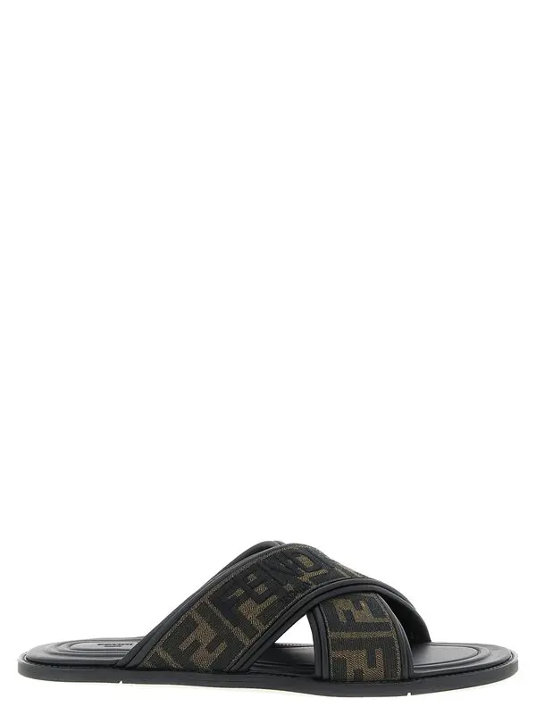 Fendi Logo Slides - Black