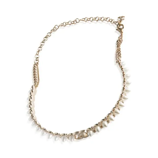 Chanel Gold Plated Faux Pearl Studded Chain Necklace