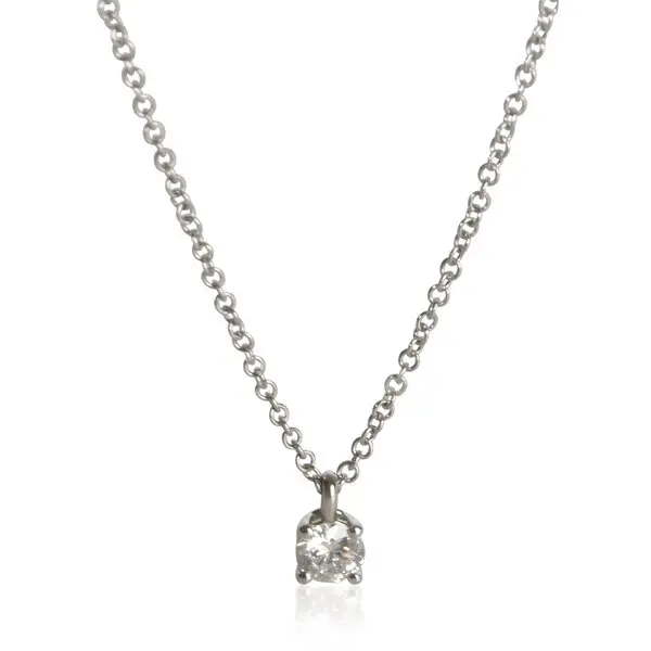 Tiffany & Co. Diamond Solitaire Pendant Necklace - Platinum