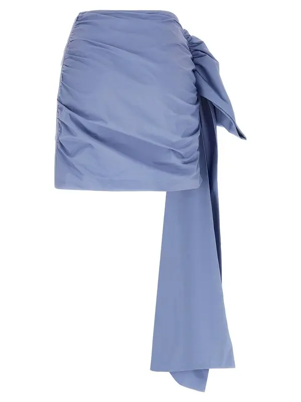 SELF-PORTRAIT Cotton Tie Side Mini' Skirt