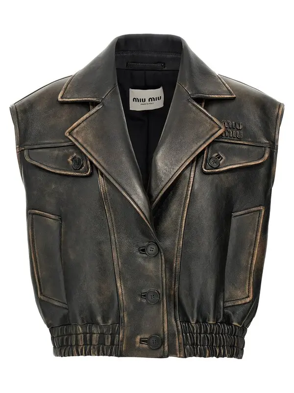 Miu Miu Logo Nappa Vest