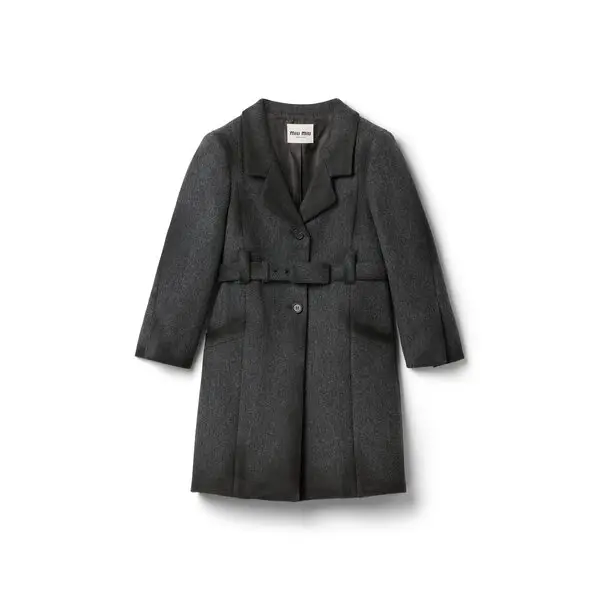 Miu Miu Single-breasted Double Wool Coat