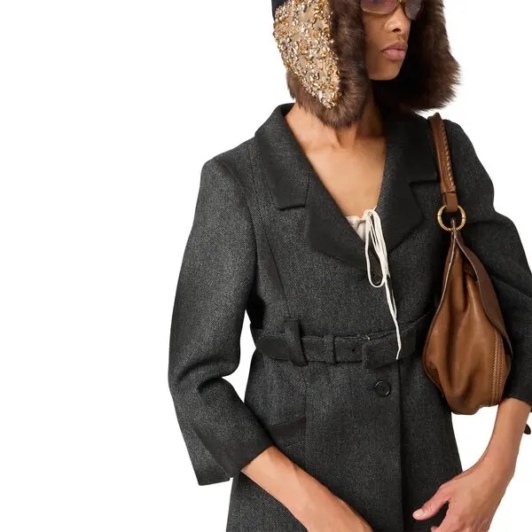 Miu Miu Single-breasted Double Wool Coat
