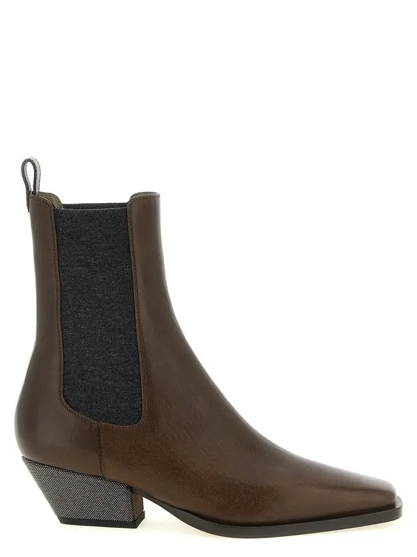 Brunello Cucinelli Precious Heel' Ankle Boots