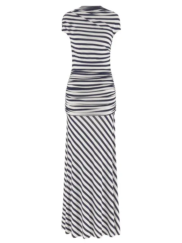 SELF-PORTRAIT Navy Stripe Jersey Maxi' Dress