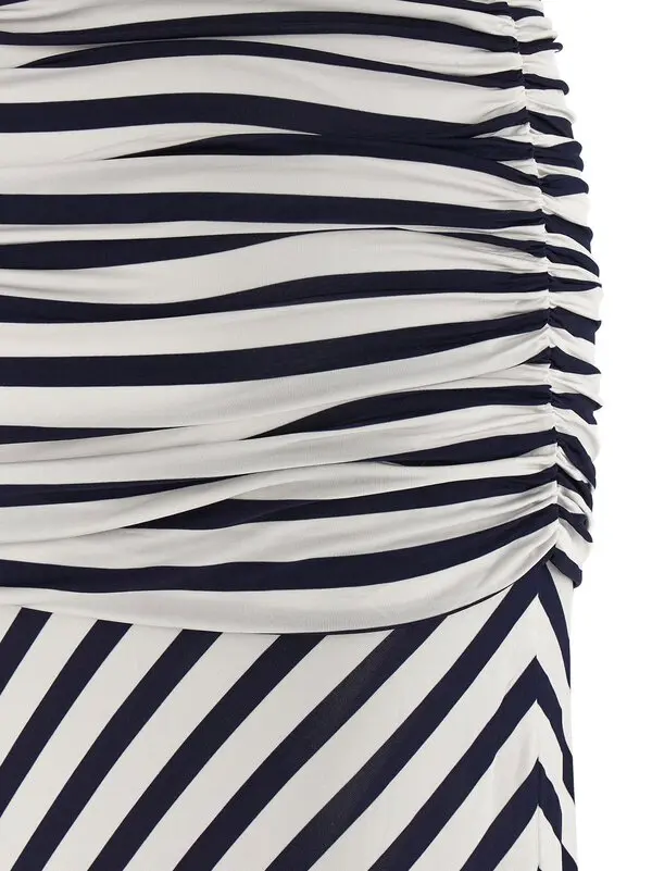 SELF-PORTRAIT Navy Stripe Jersey Maxi' Dress