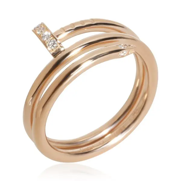 Cartier Rose Gold Diamond Double Small Model Juste Un Clou Ring