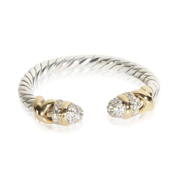 David Yurman Yellow Gold And Sterling Silver Diamond Petite Helena Ring - Yellow_gold/sterling_silver