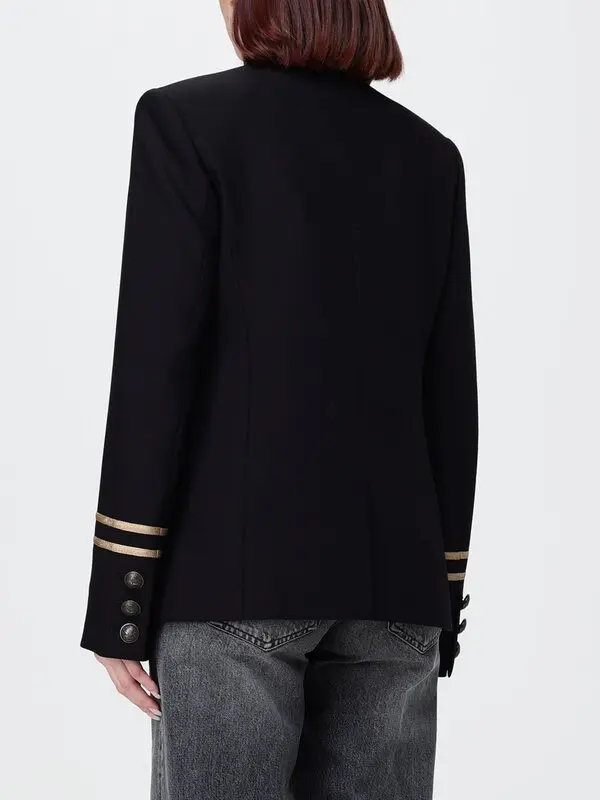 Zadig&Voltaire Vallo Military-style Viscose Blazer With Mandarin Collar